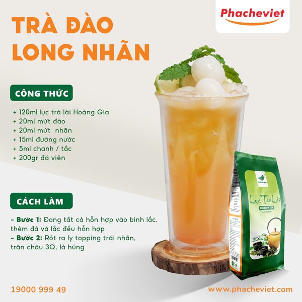 Công thức pha chế Trà Đào Long Nhãn - Nguyên liệu pha chế - Nguyên liệu ...